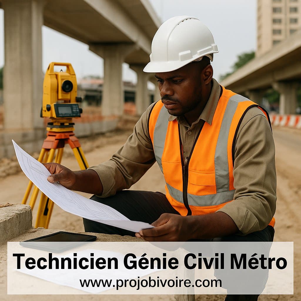 Technicien Génie Civil Métro - 300 000 FCFA | novembre 2025 | Projobivoire