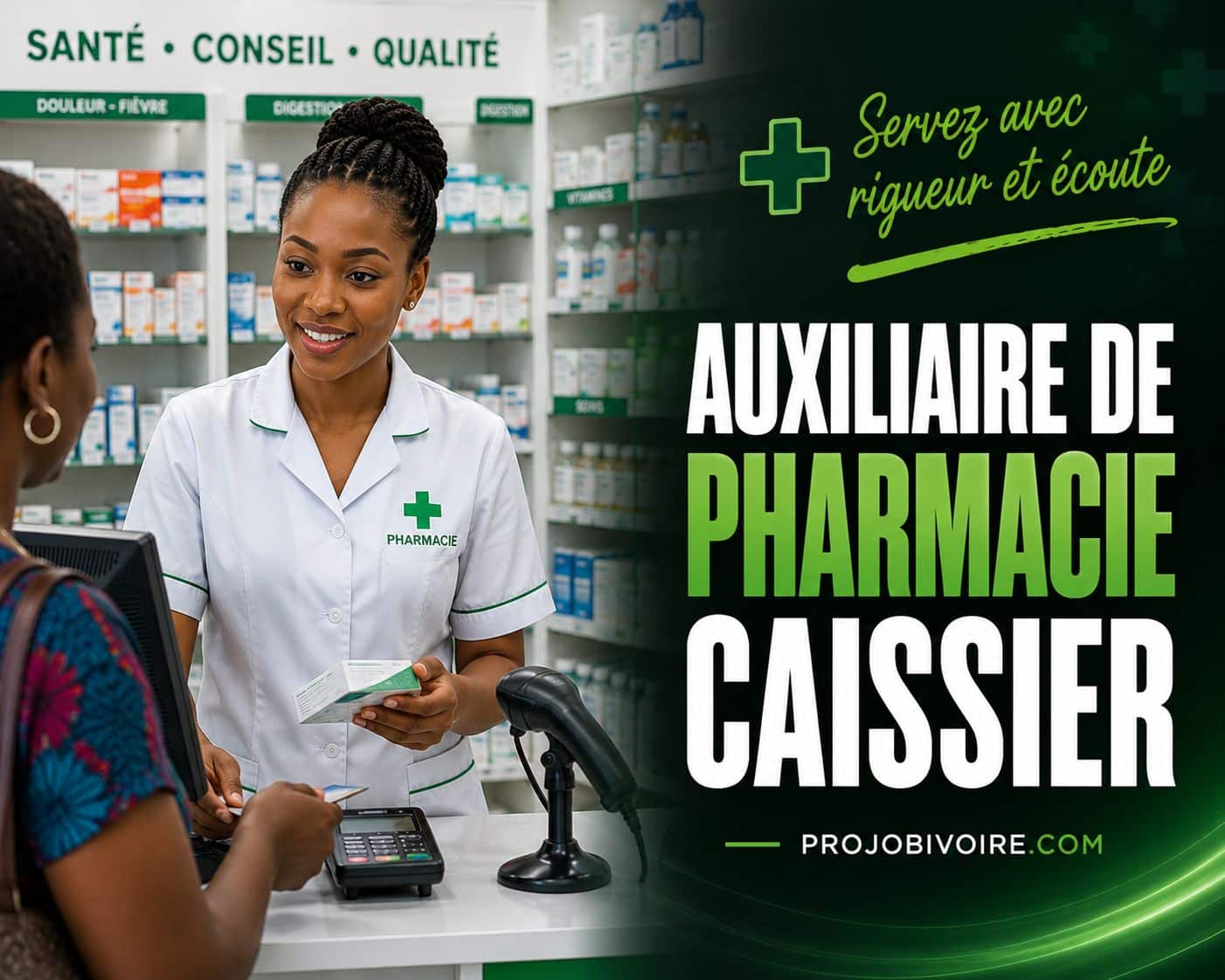 Auxiliaire de Pharmacie Caissier | juin 2026 | Projobivoire
